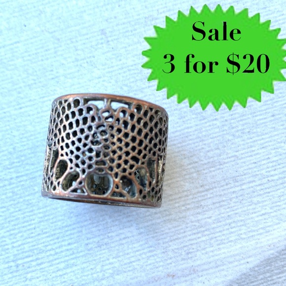 Free People | Jewelry | Free People Ring Patina Copper Wide Band Boho ...